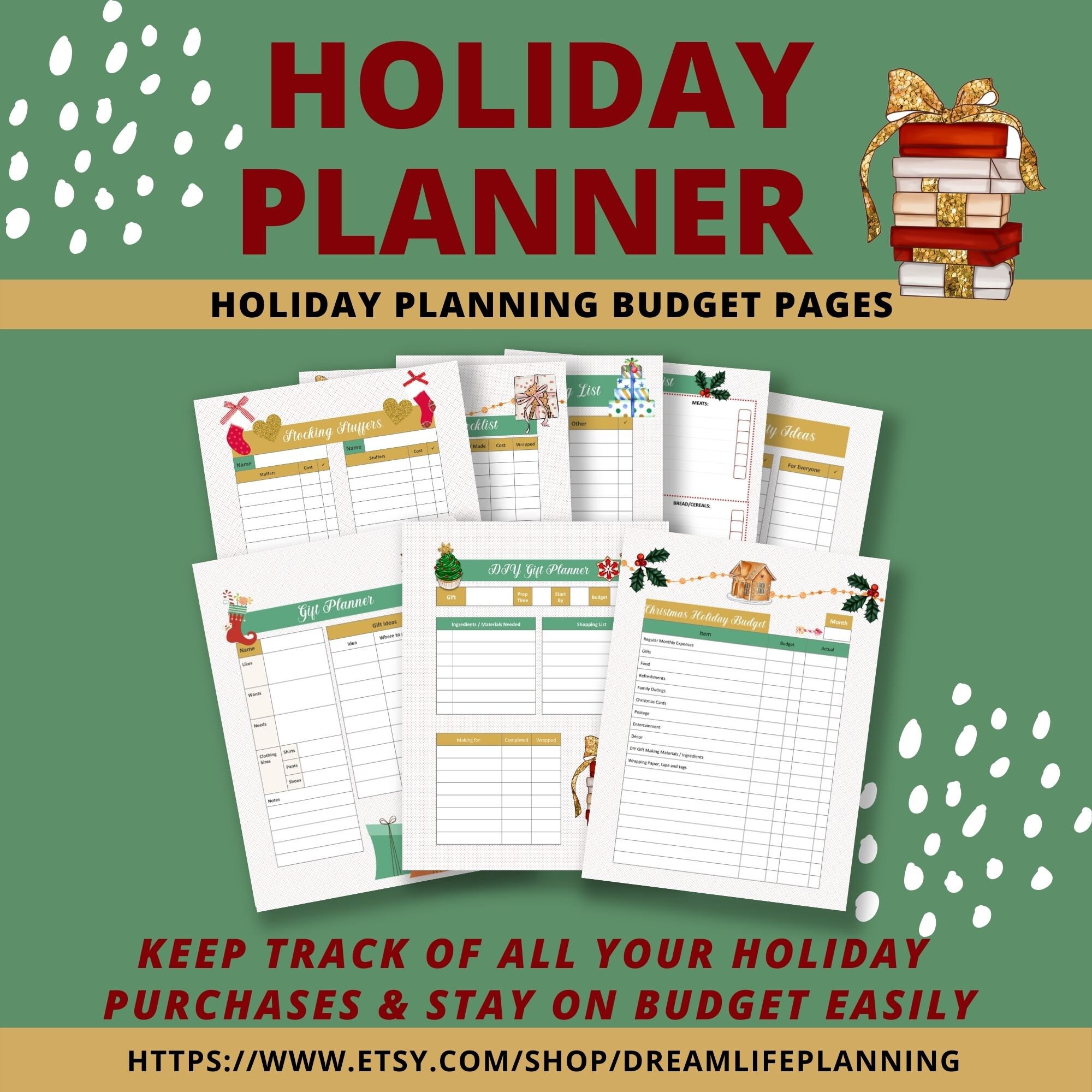 Printable Christmas Planner Organiser PDF Template Digital Download US ...