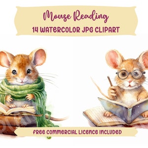 JPG Mouse Reading Clipart, Storytime Clipart, JPG Mice Reading, JPG ...