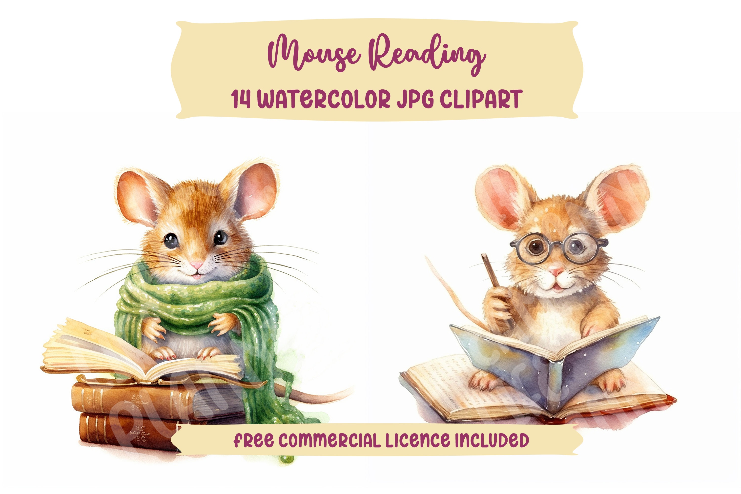 JPG Mouse Reading Clipart, Storytime Clipart, JPG Mice Reading, JPG ...
