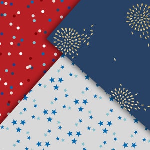Fourth of July Digital Papers Paper to Print Independence Day Patriotic ...