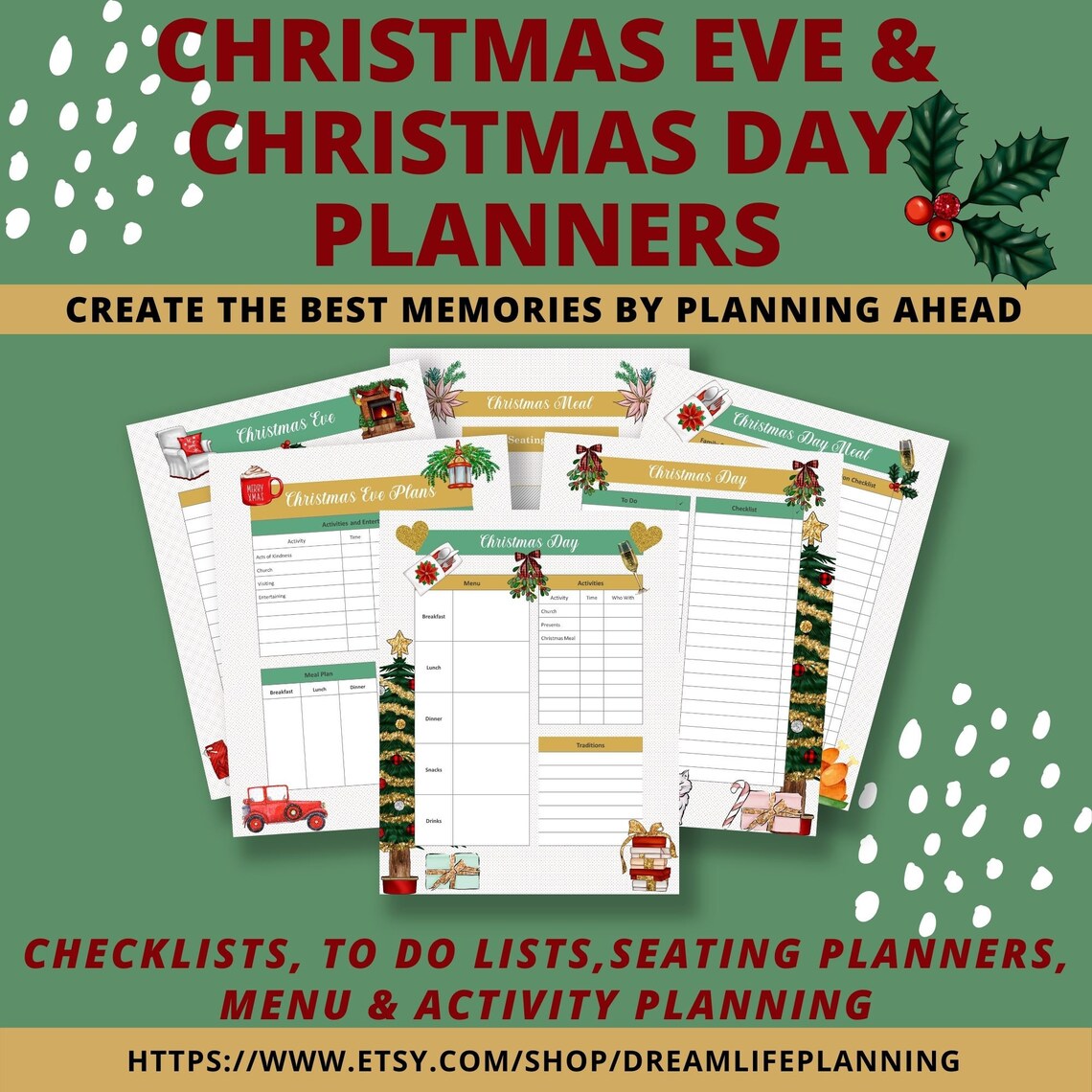 Printable Christmas Planner Organiser PDF Template Digital Download US ...