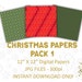 Christmas Scrapbook Paper Digital Scrapbook Paper 12x12 Digital Paper ...