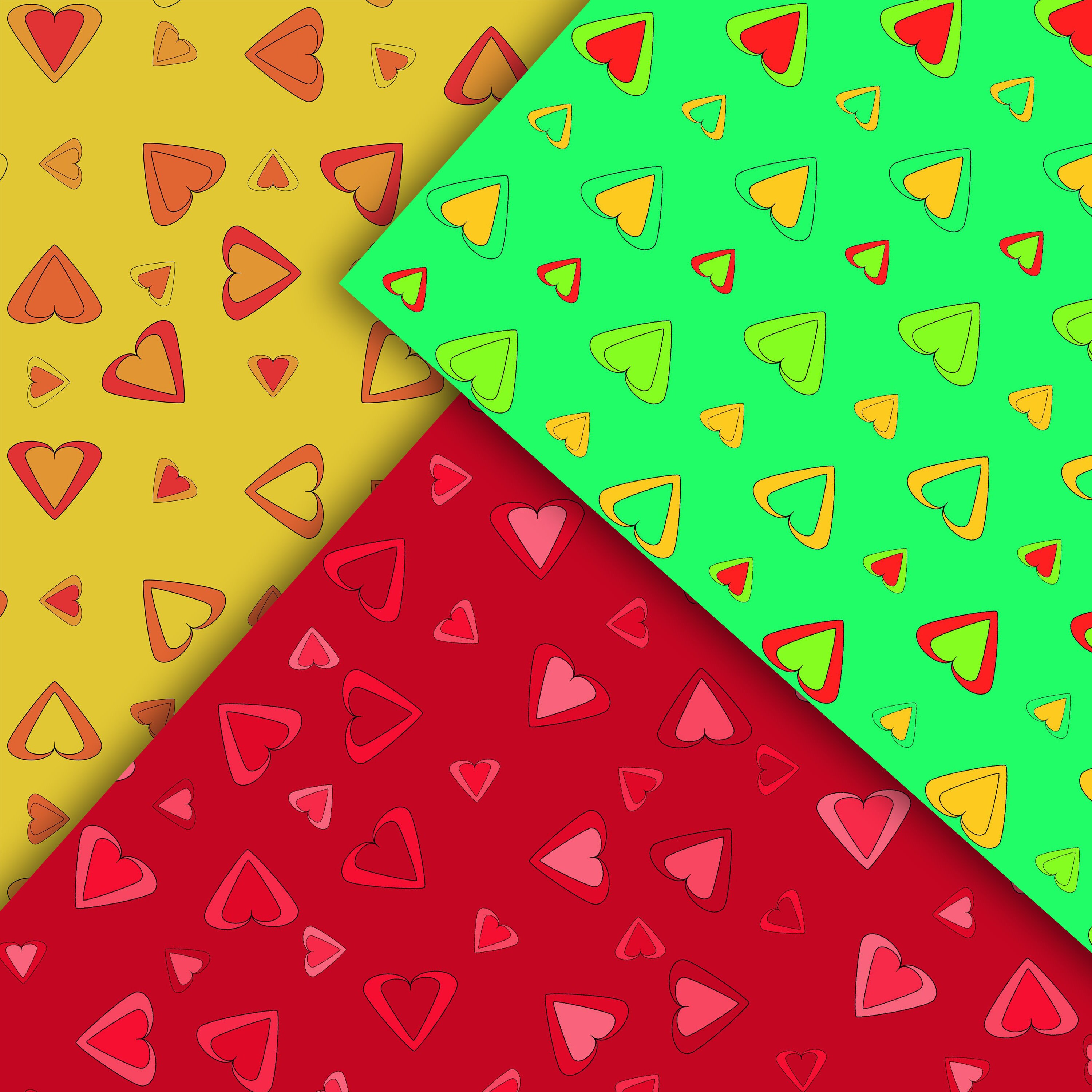 Rainbow Hearts Digital Paper Pack | Seamless Patterns (JPG) - Etsy