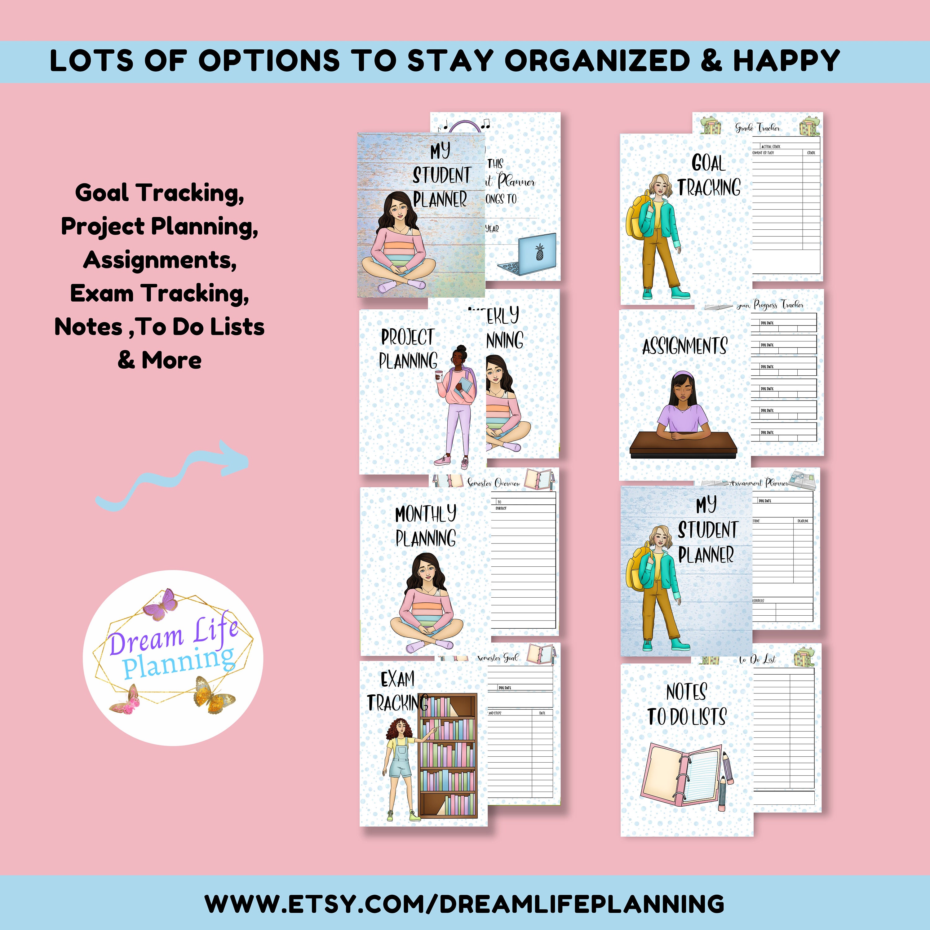 Student Planner Printable, Student Planner, Student Digital Planner ...