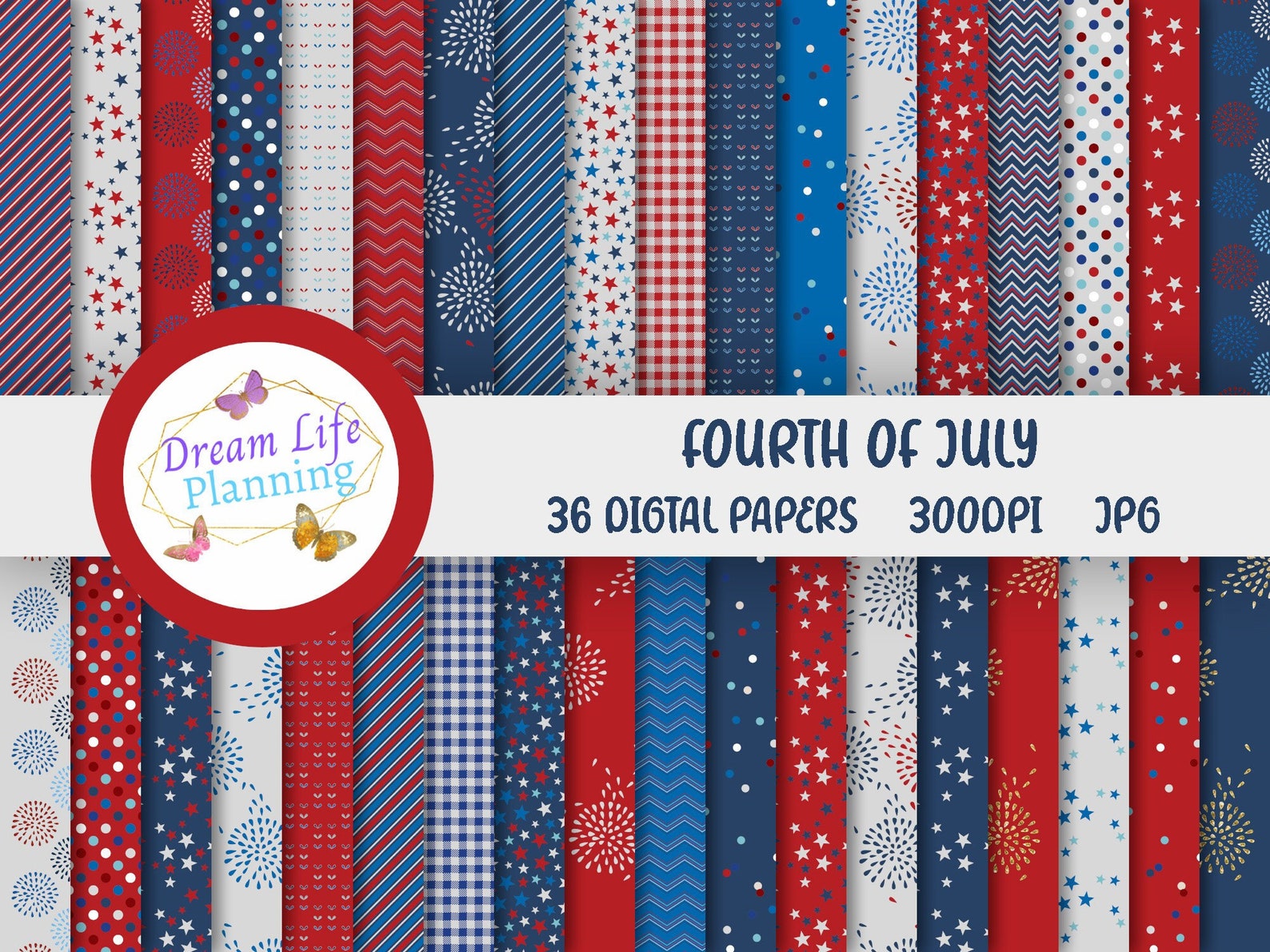 Fourth of July Digital Papers | Paper to Print | Independence Day ...
