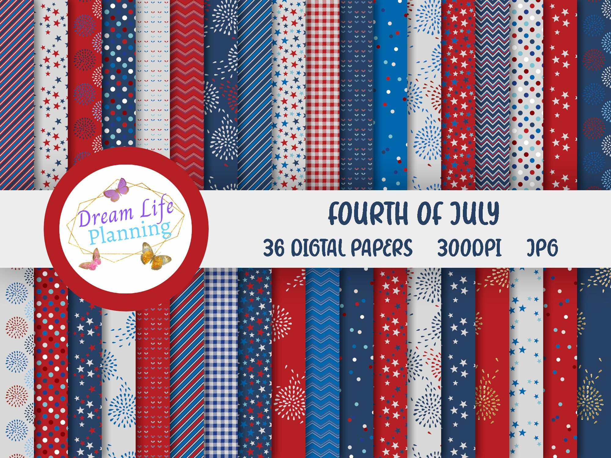 Fourth of July Digital Papers | Paper to Print | Independence Day ...