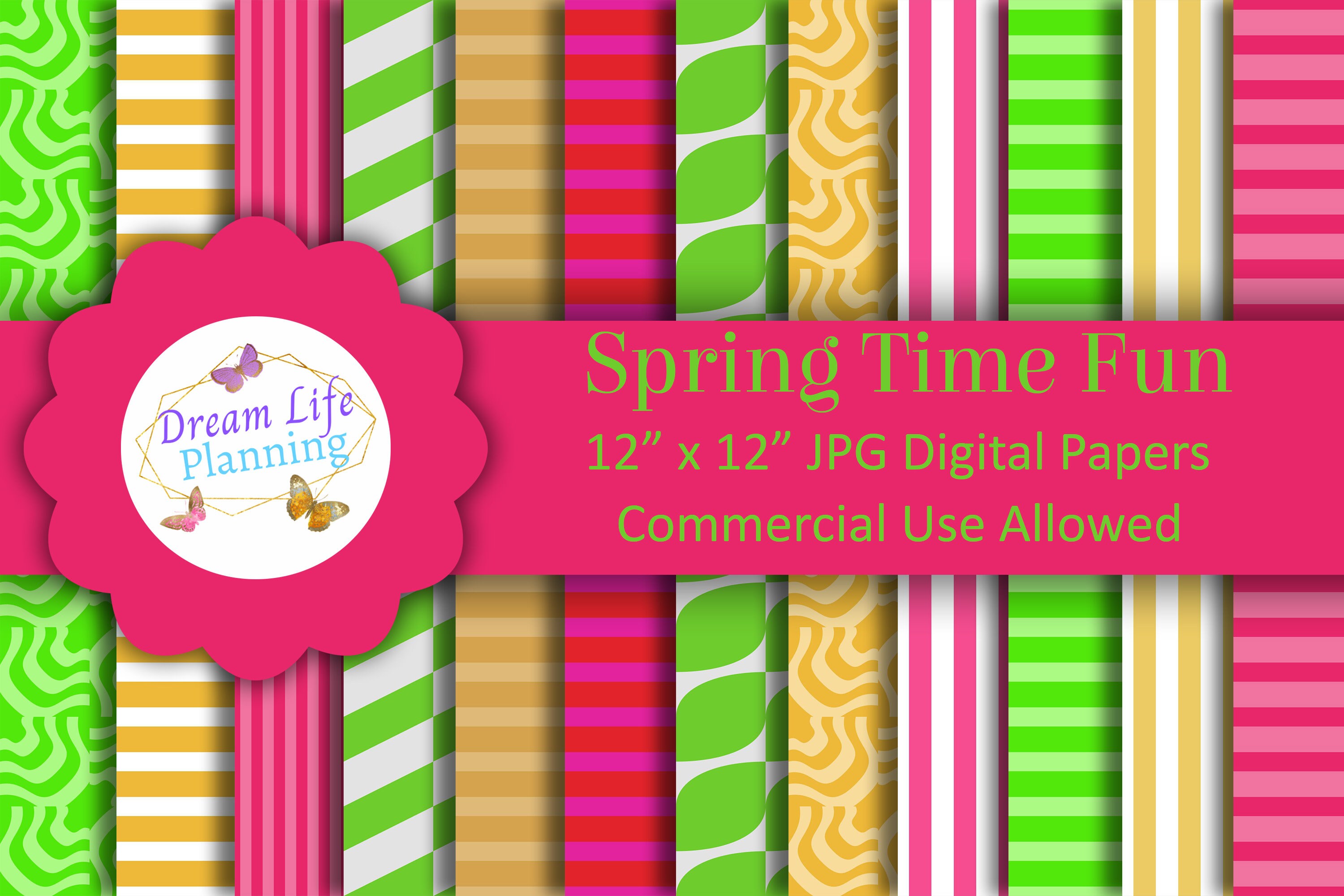 Springtime Scrapbook Paper, Colorful Patterns (digital Download) - Etsy