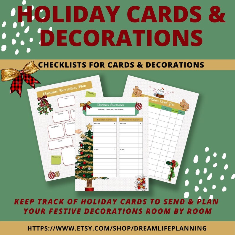 Printable Christmas Planner Organiser PDF Template Digital Download US ...