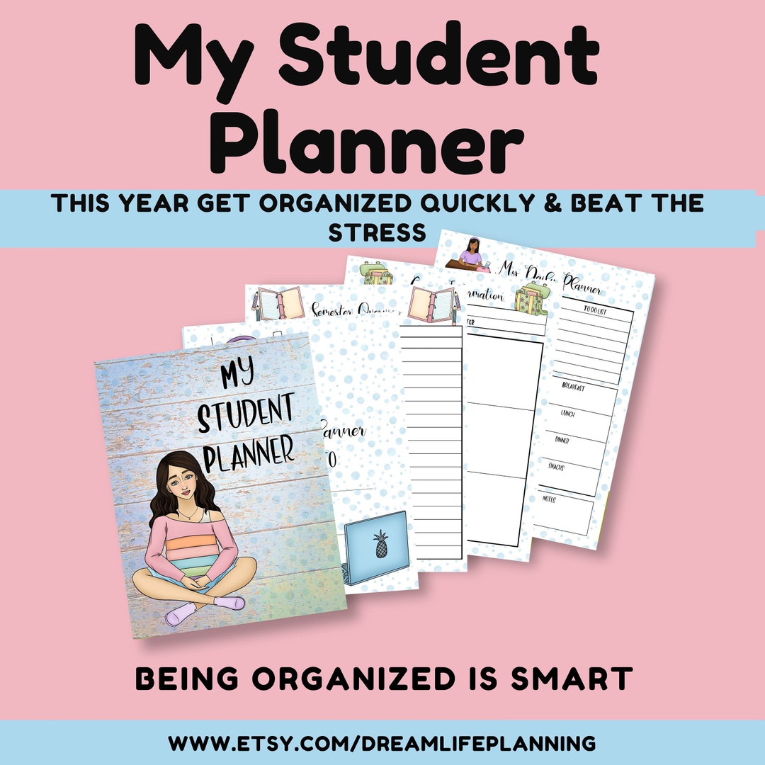 Student Planner Printable, Student Planner, Student Digital Planner ...