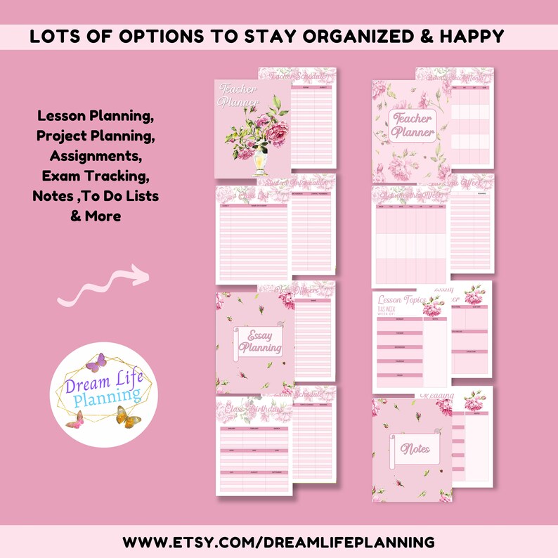 Lesson Planner Printable Lesson Plan Template Teacher Etsy