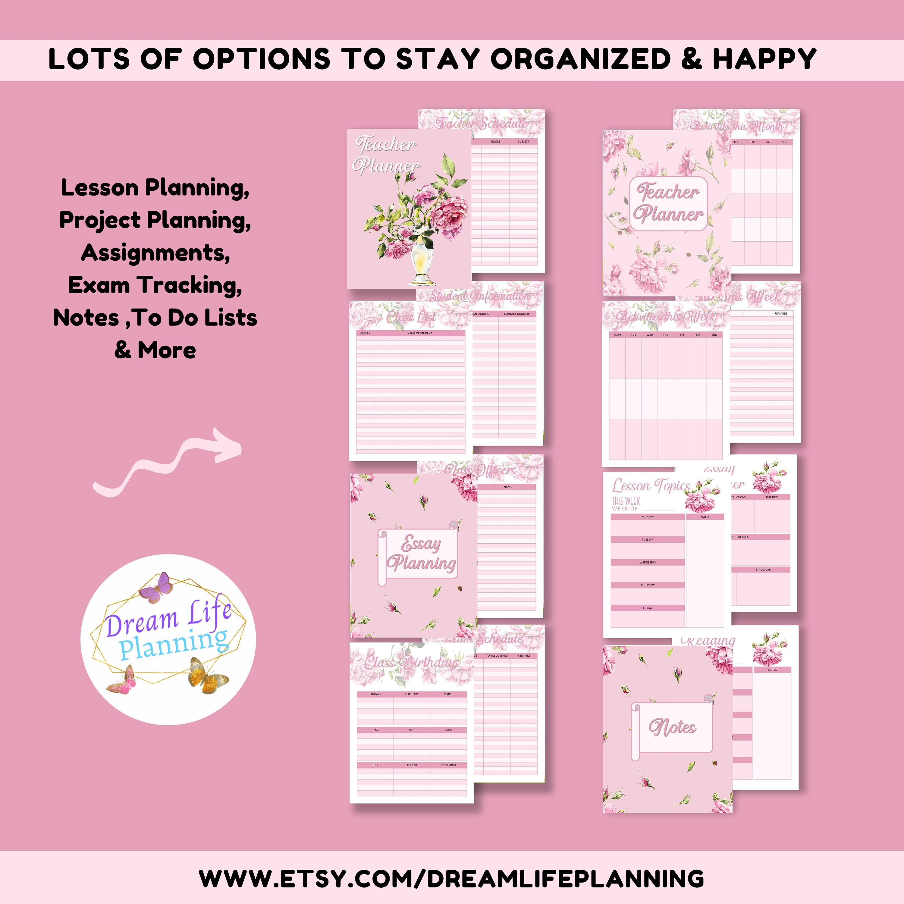 Lesson Planner Printable, Lesson Plan Template, Teacher Planner Digital ...