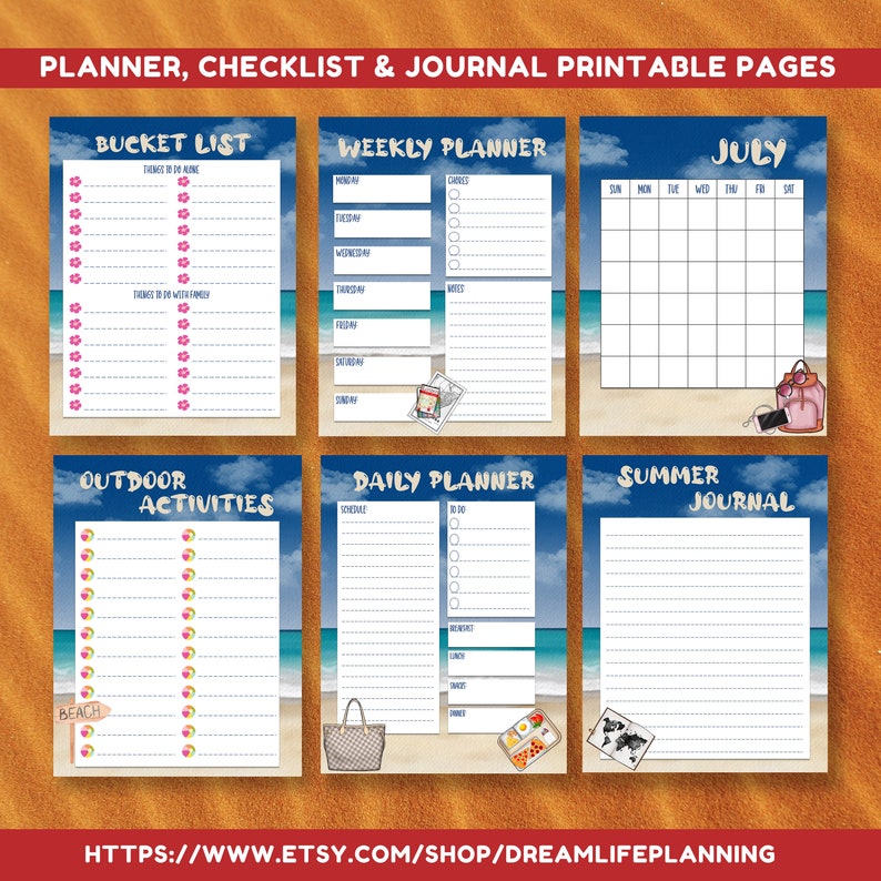 Summer Fun Planner,weekly Planner,daily Planner,summer Activity Planner ...