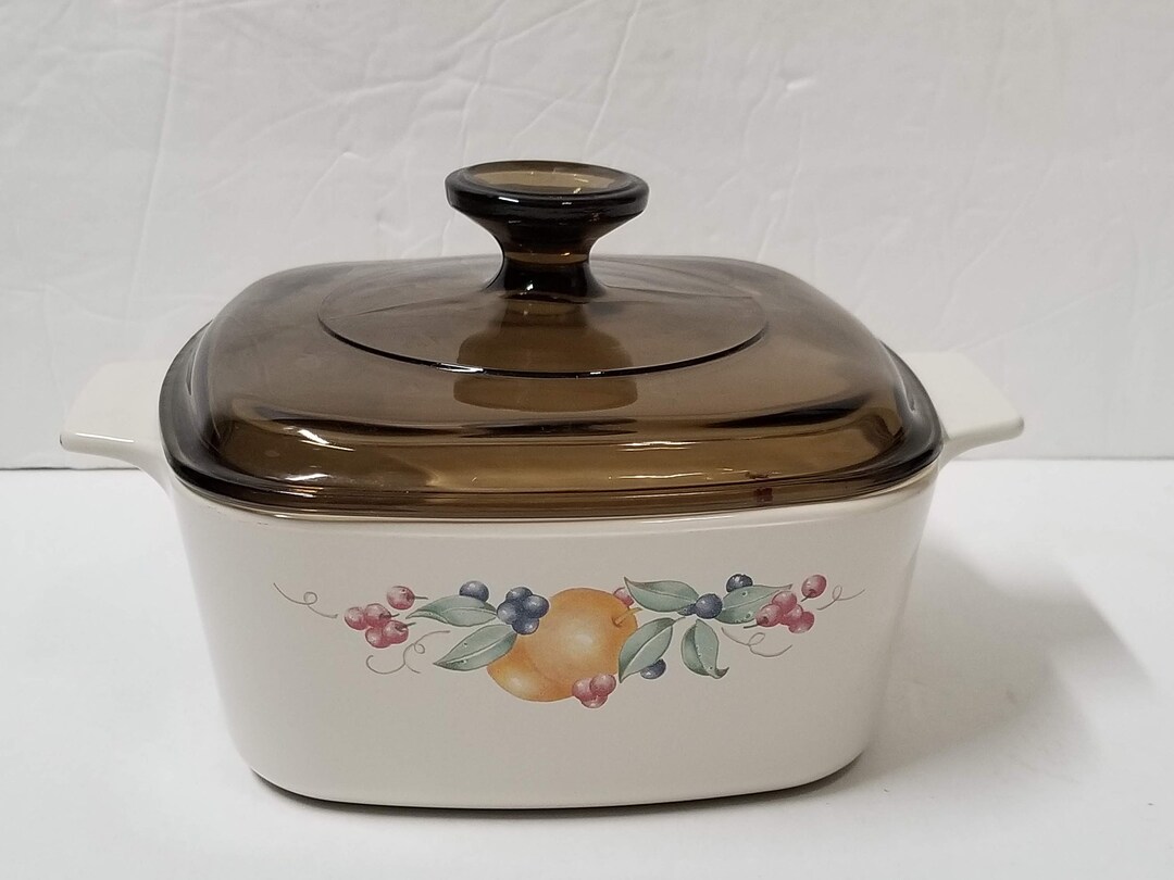 Corningware Abundance A1.5B Small Casserole Vintage 1.5L Corning Ware Dish With Fruit Pattern ...