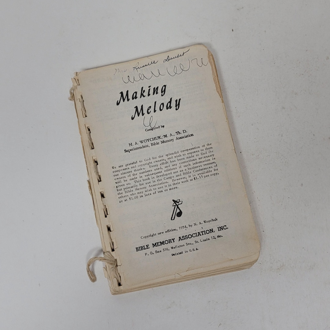 1954 Making Melody Songbook Vintage Popular Choruses and Hymns Bible ...