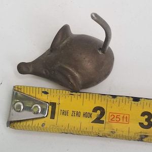 Brass Mouse Figurine Vintage Small Decorative Mouse Long Tail Memo ...