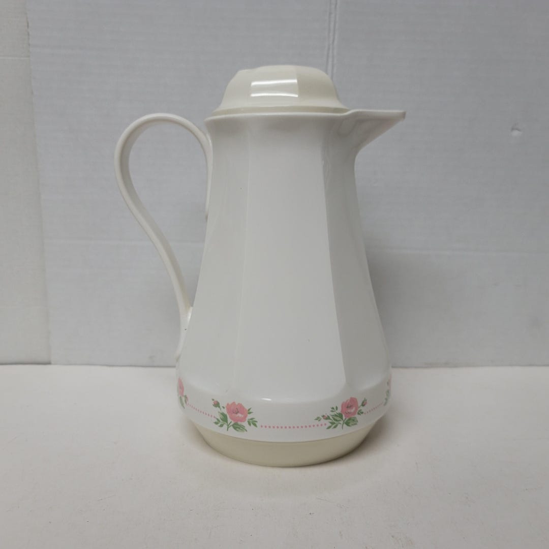 Carafe Pink Rose Thermos Christa White 32 Oz Vintage West Germany ...