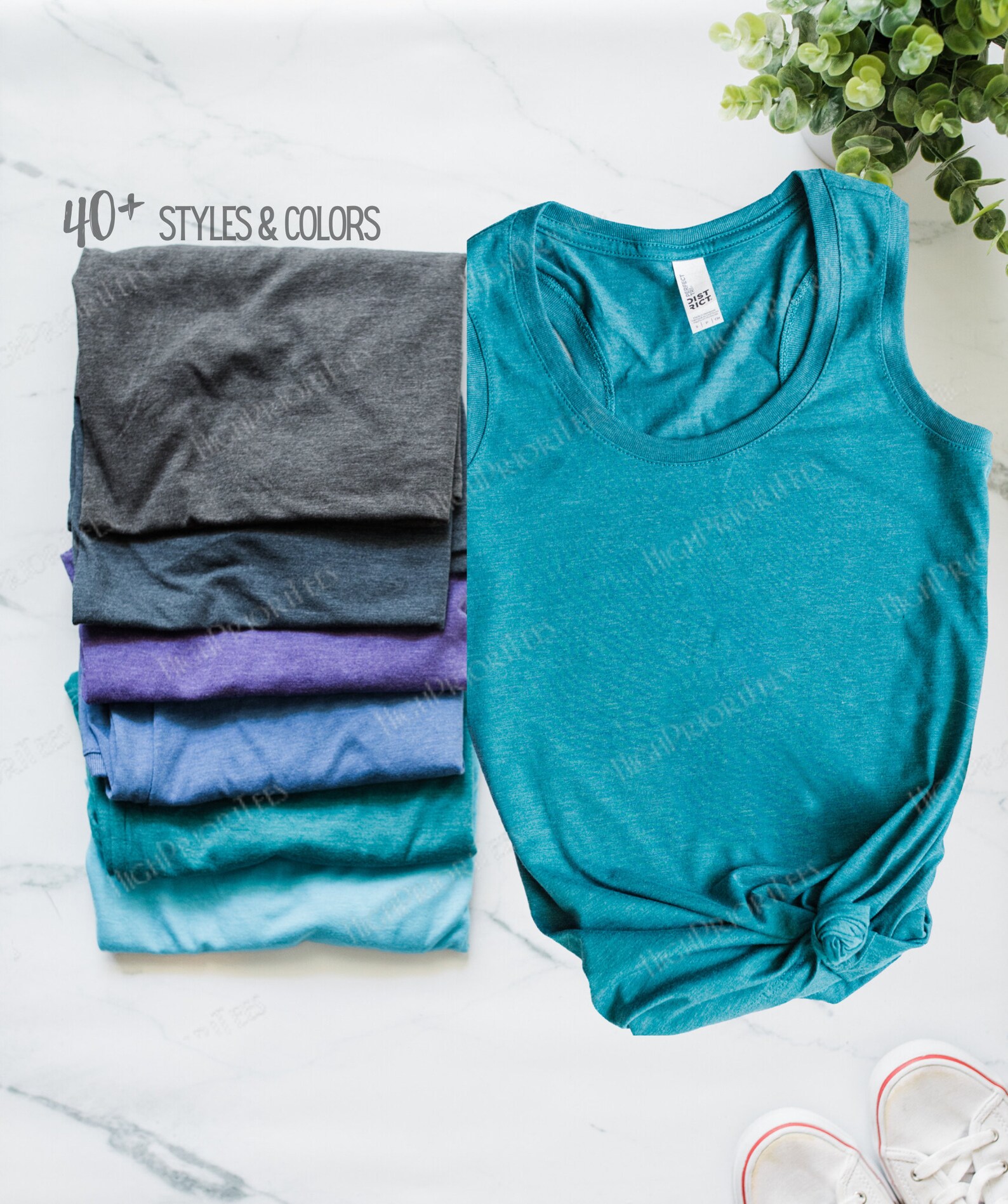 Soft Tank Tops Teal Blue and Other Colors Triblend Tank | Etsy