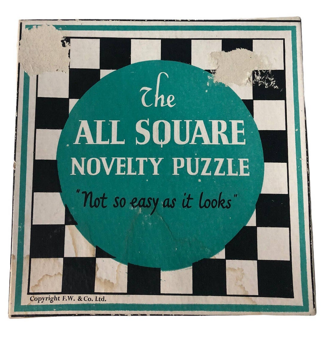 Vintage 1950s 1960s Checkerboard All Square Novelty Puzzle Wooden Brain ...
