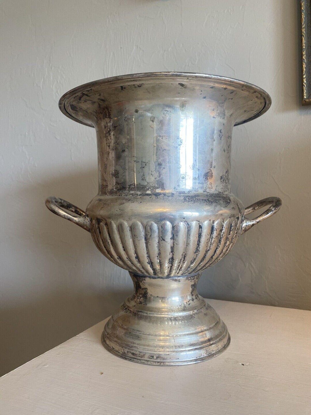 Vintage Leonard Silver Plate Trophy Cup Champagne Bucket Mantle Display ...
