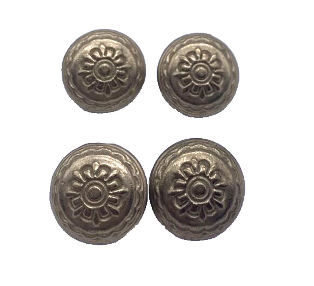 Vintage Buttons Set Lot 4 Gold / Bronze Color Metal Shank Buttons ...