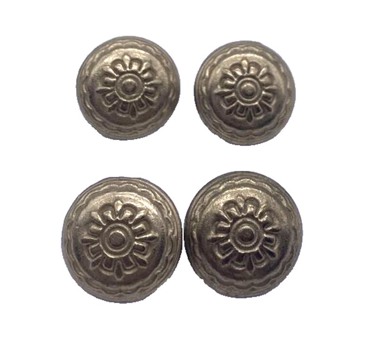 Vintage Buttons Set Lot 4 Gold / Bronze Color Metal Shank Buttons ...