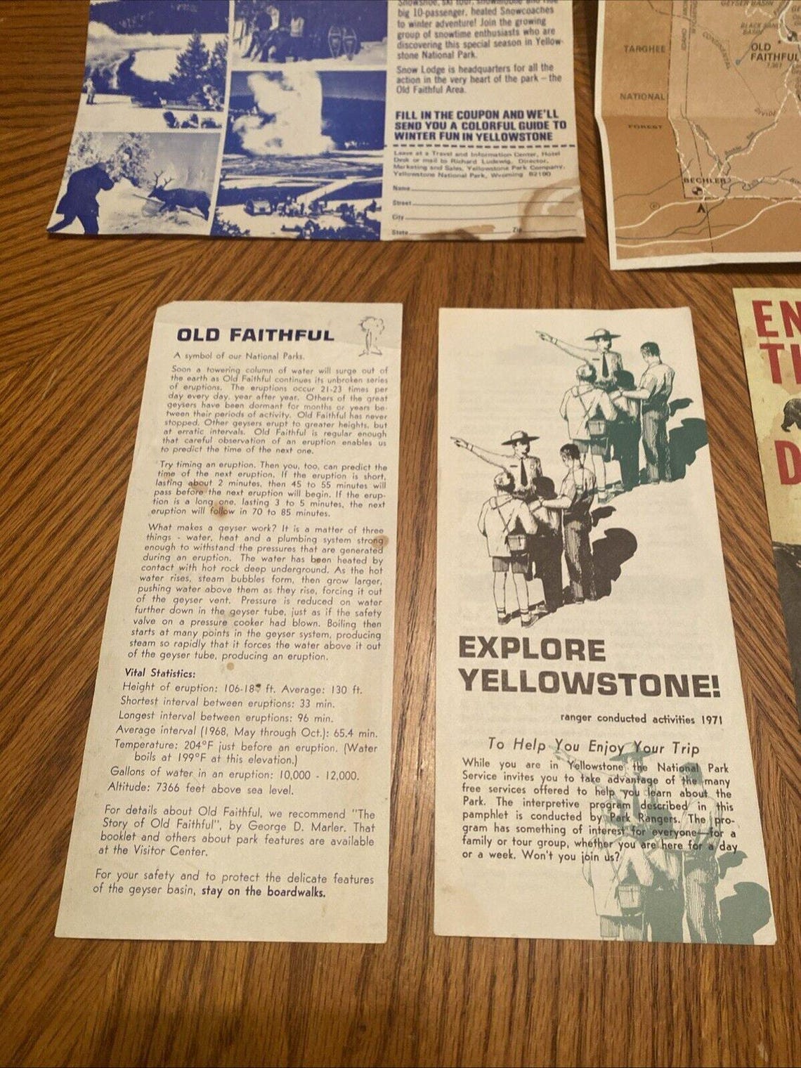 Yellowstone National Park Ephemera Pamphlet Brochure Map 1960s 1970s ...