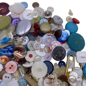 Vintage Button Lot Buttons Collection Colorful Plastic Metal Estate ...