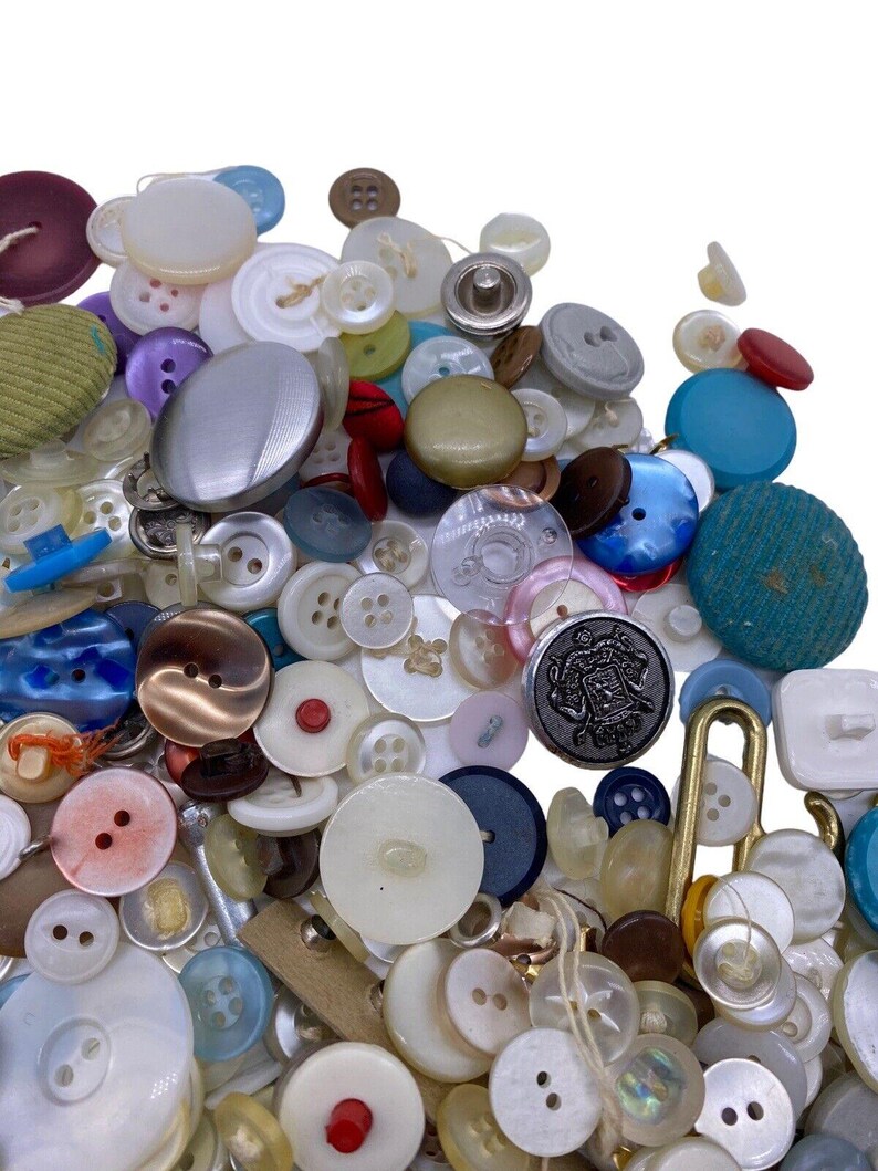 Vintage Button Lot Buttons Collection Colorful Plastic Metal Estate ...