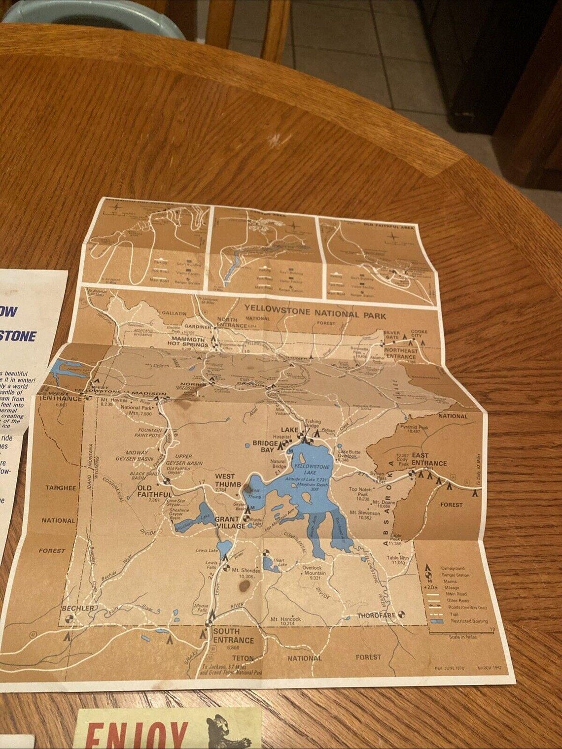 Yellowstone National Park Ephemera Pamphlet Brochure Map 1960s 1970s ...