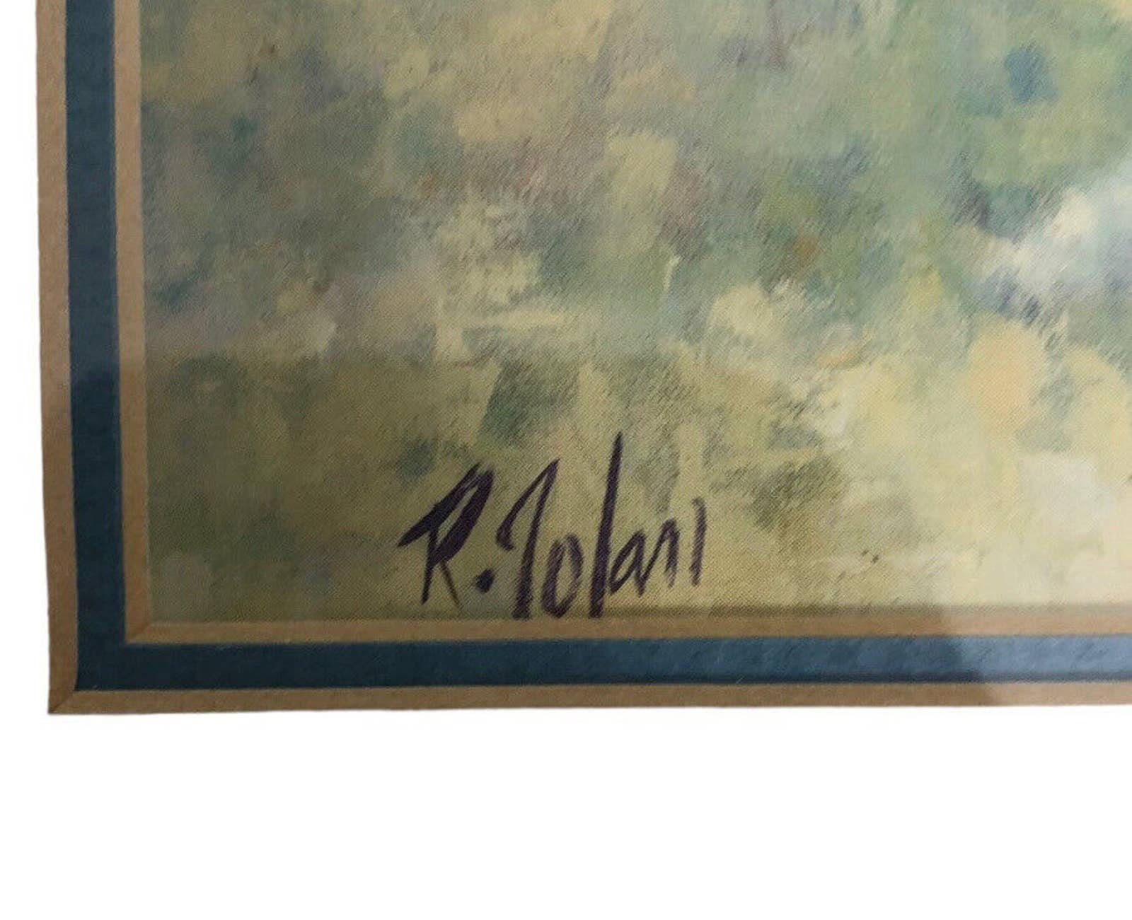 Signed R. Tolan Framed Art Print Children Dancing Garden Gold Frame 14 ...