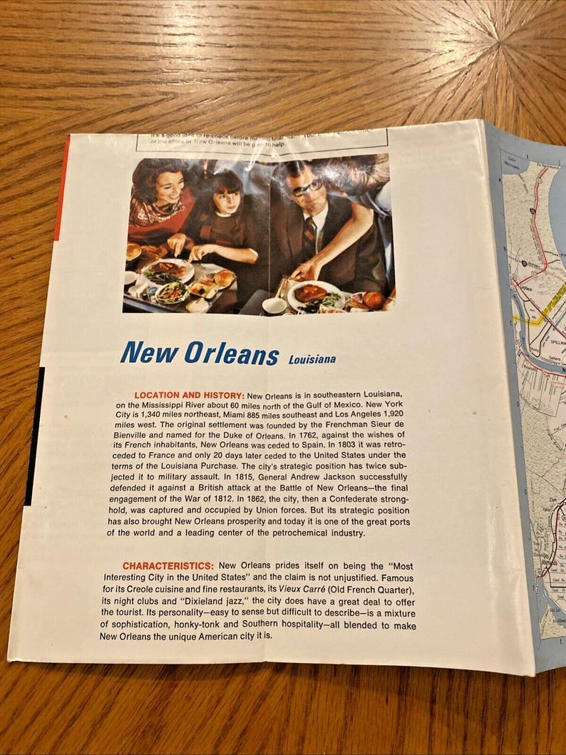 Pan Am's New Orleans City Map Pan Am Fold Out 1960s Printed in USA ...