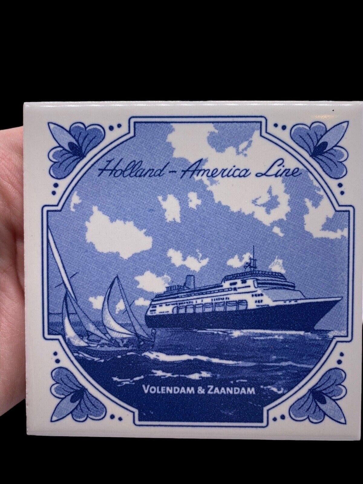 Holland America Line Volendam Zaandam Tile Delft Style Blue & White - Etsy