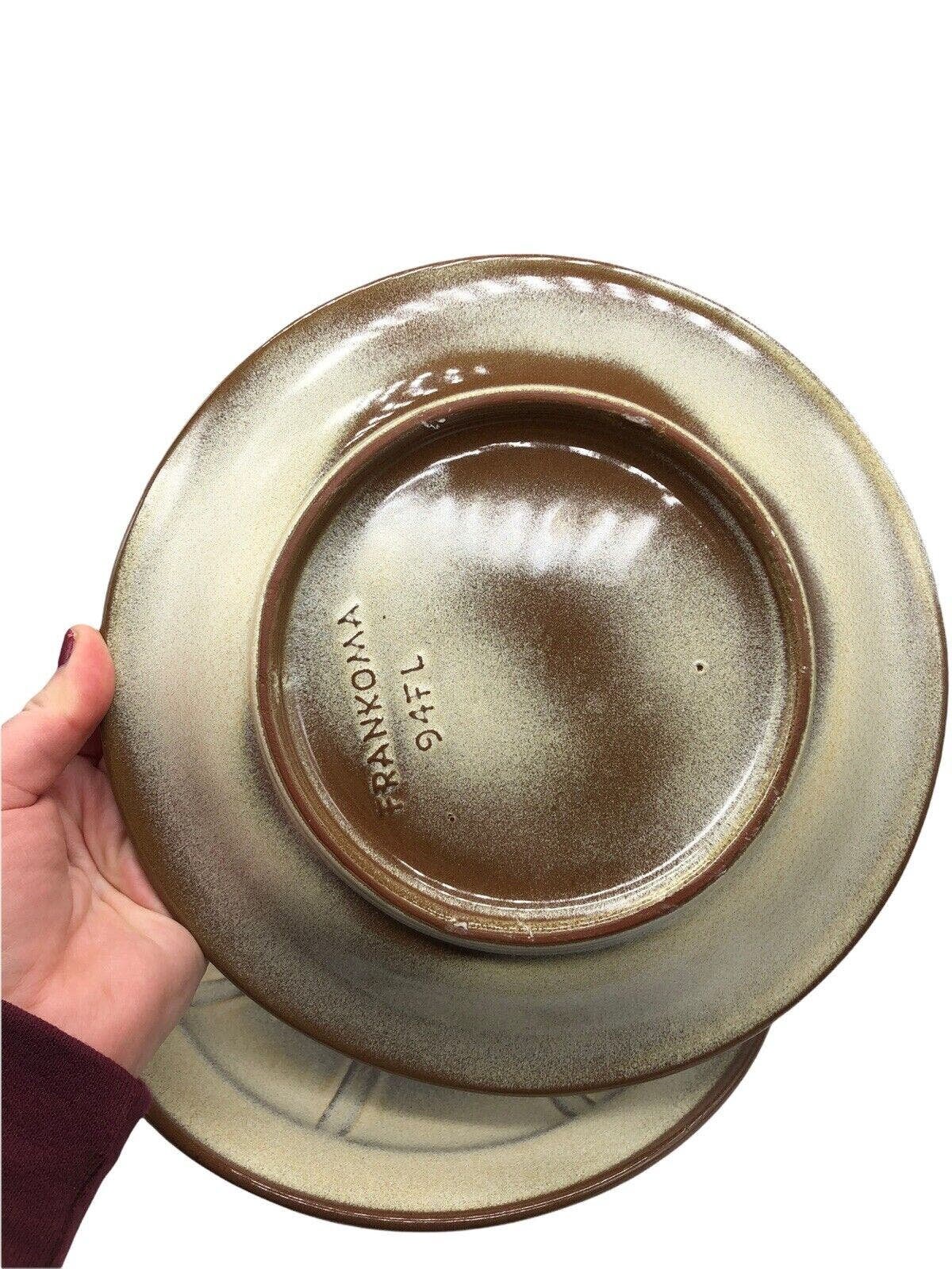 Frankoma Pottery Dinner Plates Wagon Wheel Brown Tan Beige Stoneware ...