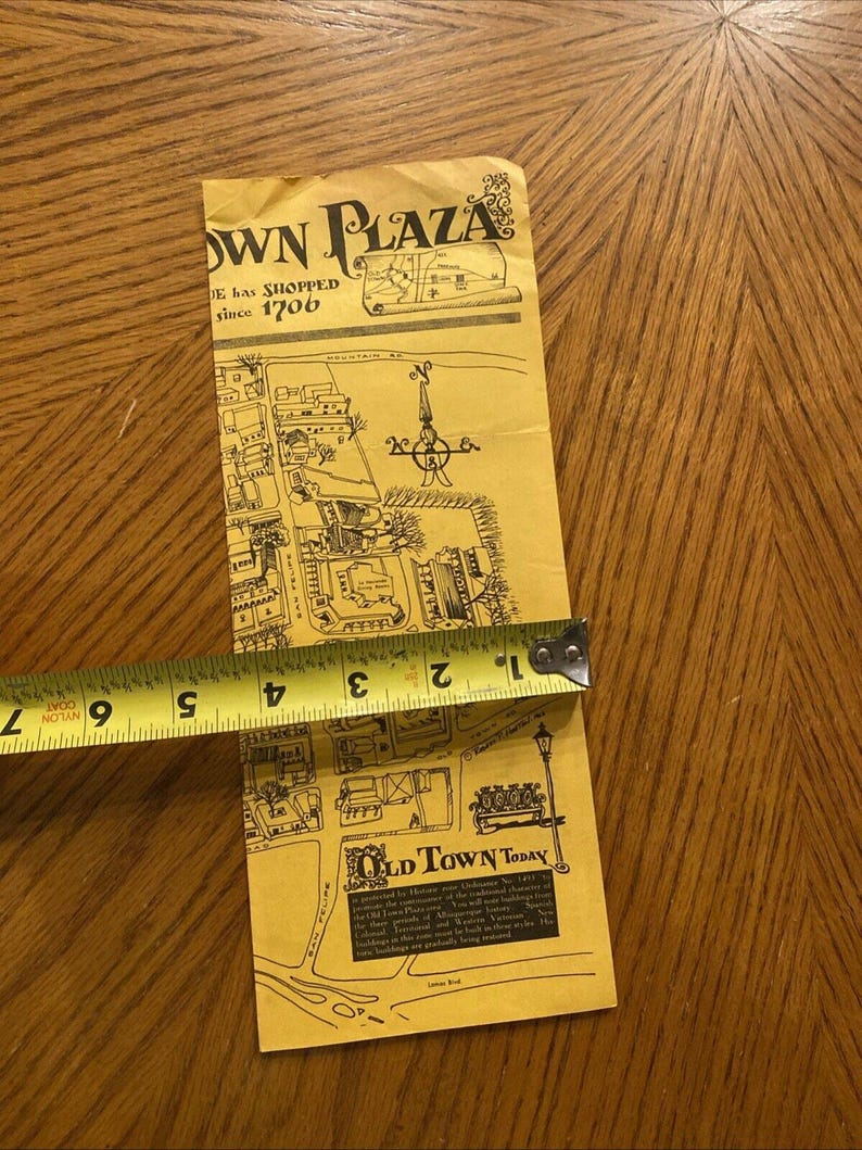 Old Town Plaza Albuquerque Map Brochure Fold Out Vintage 1960s Robert ...