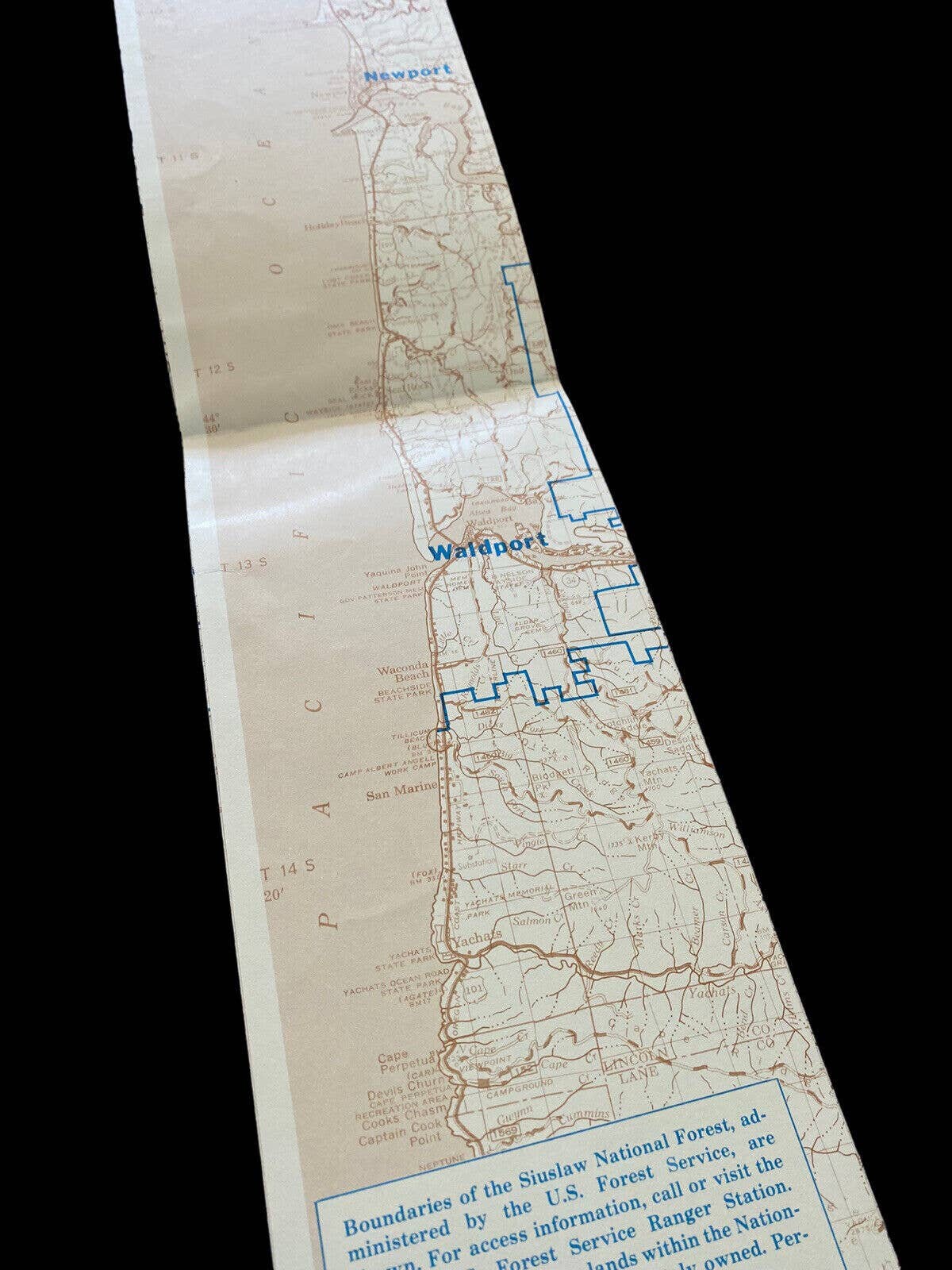 Central Coast Range Sportsman's Map Fishing West Oregon Benton Lincoln ...
