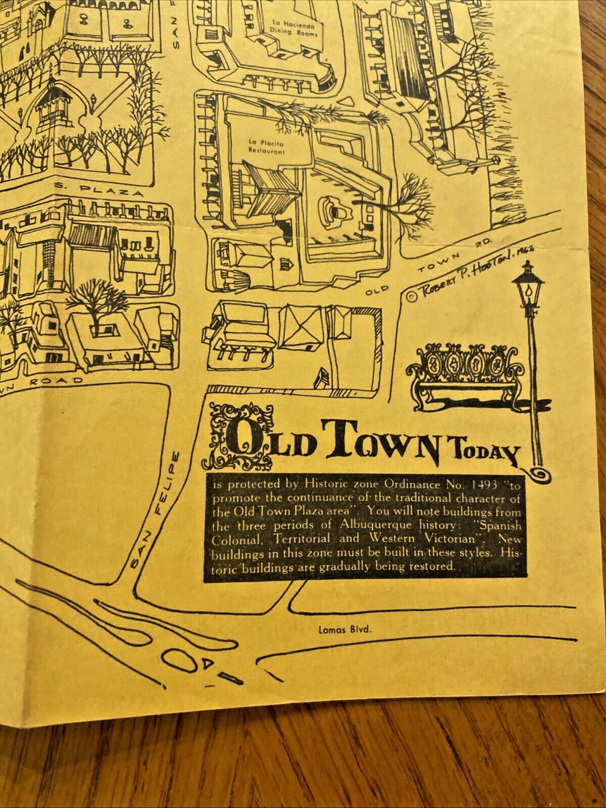 Old Town Plaza Albuquerque Map Brochure Fold Out Vintage 1960s Robert ...