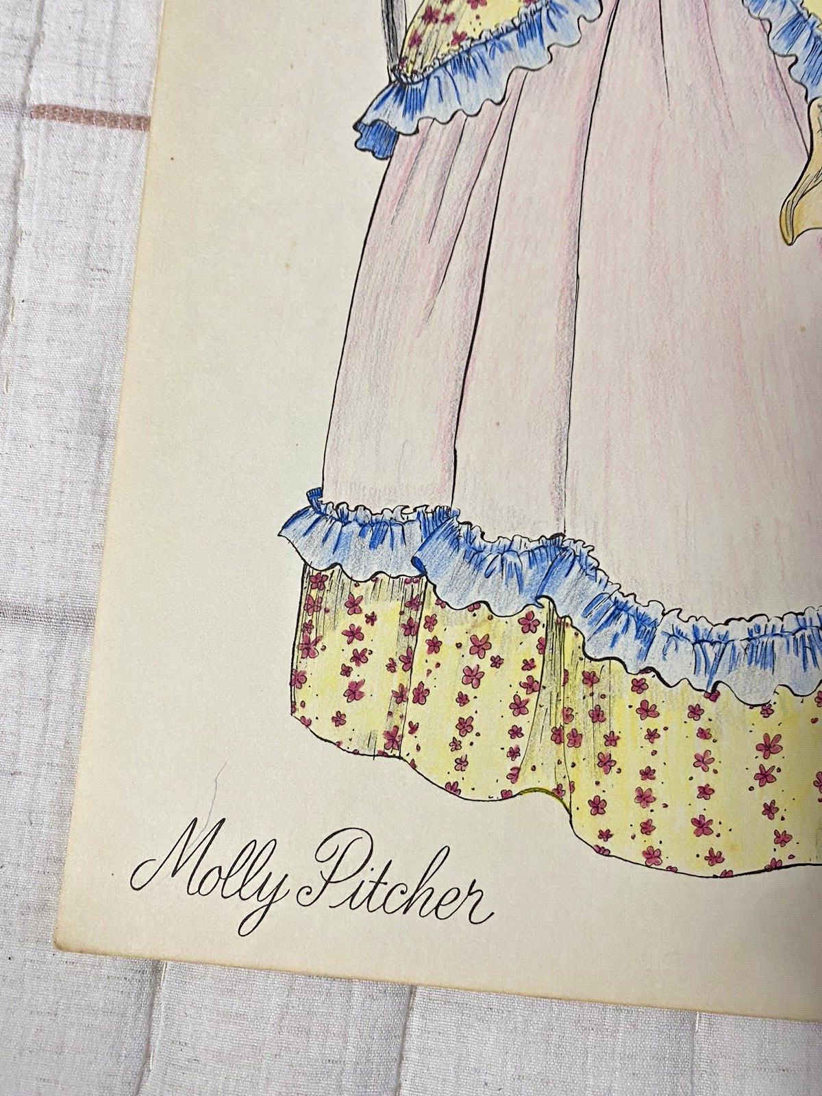 Ellen Nelson Page Art Print Molly Pitcher 17"x12" Vintage Revolutionary ...