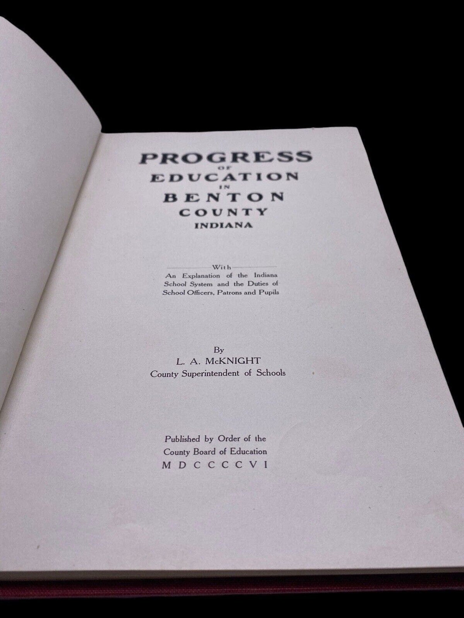 Antique 1906 HC Book Progress in Education Benton County Indiana Names ...