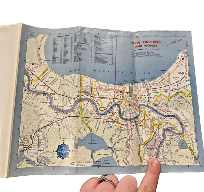 Pan Am's New Orleans City Map Pan Am Fold Out 1960s Printed in USA ...