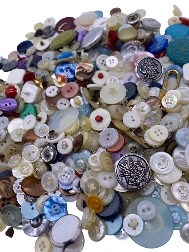 Vintage Button Lot Buttons Collection Colorful Plastic Metal Estate ...