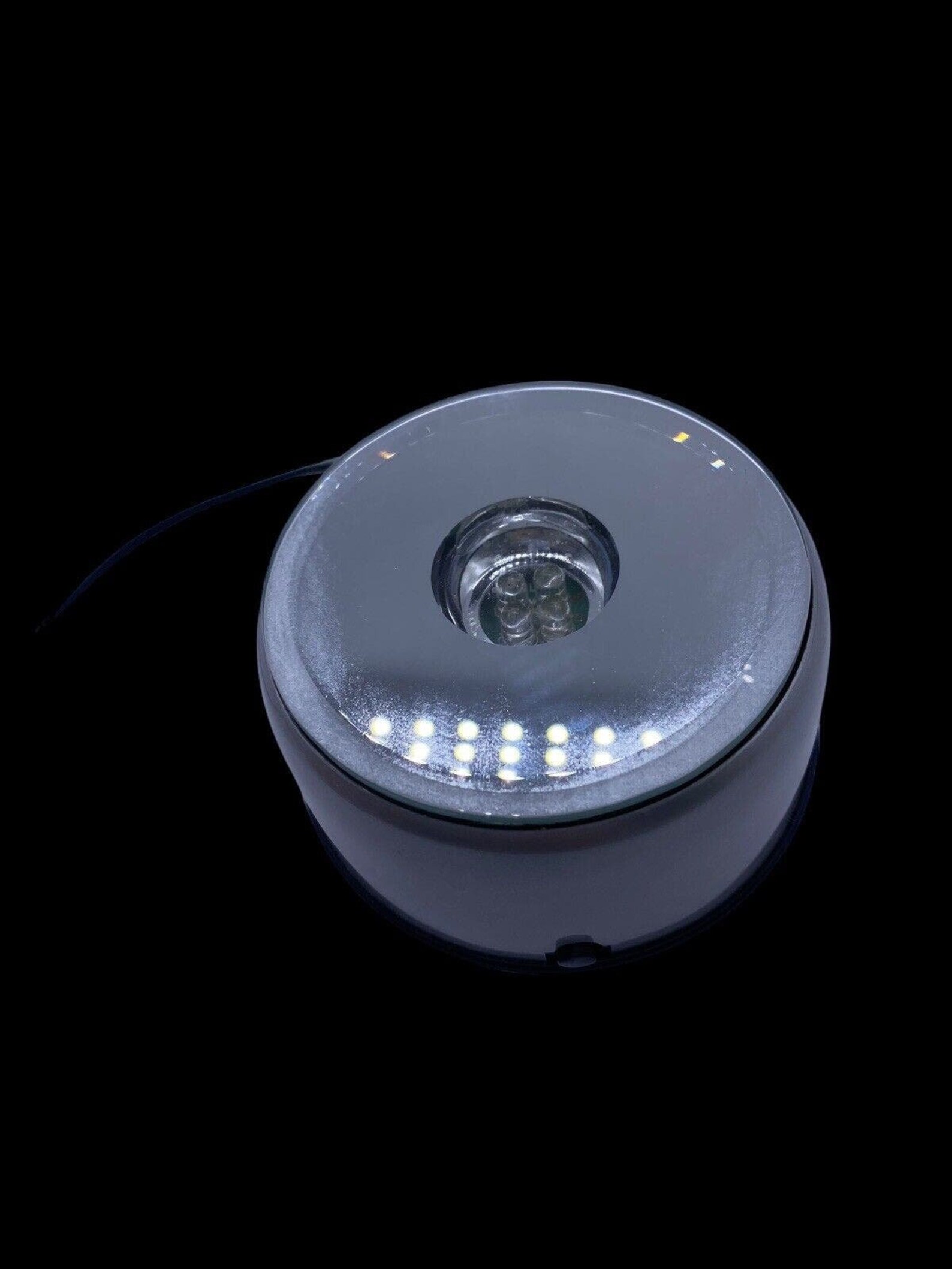Saxophone 3D Laser Hologram Glass Cube on Revolving Stand Cord Plug in ...