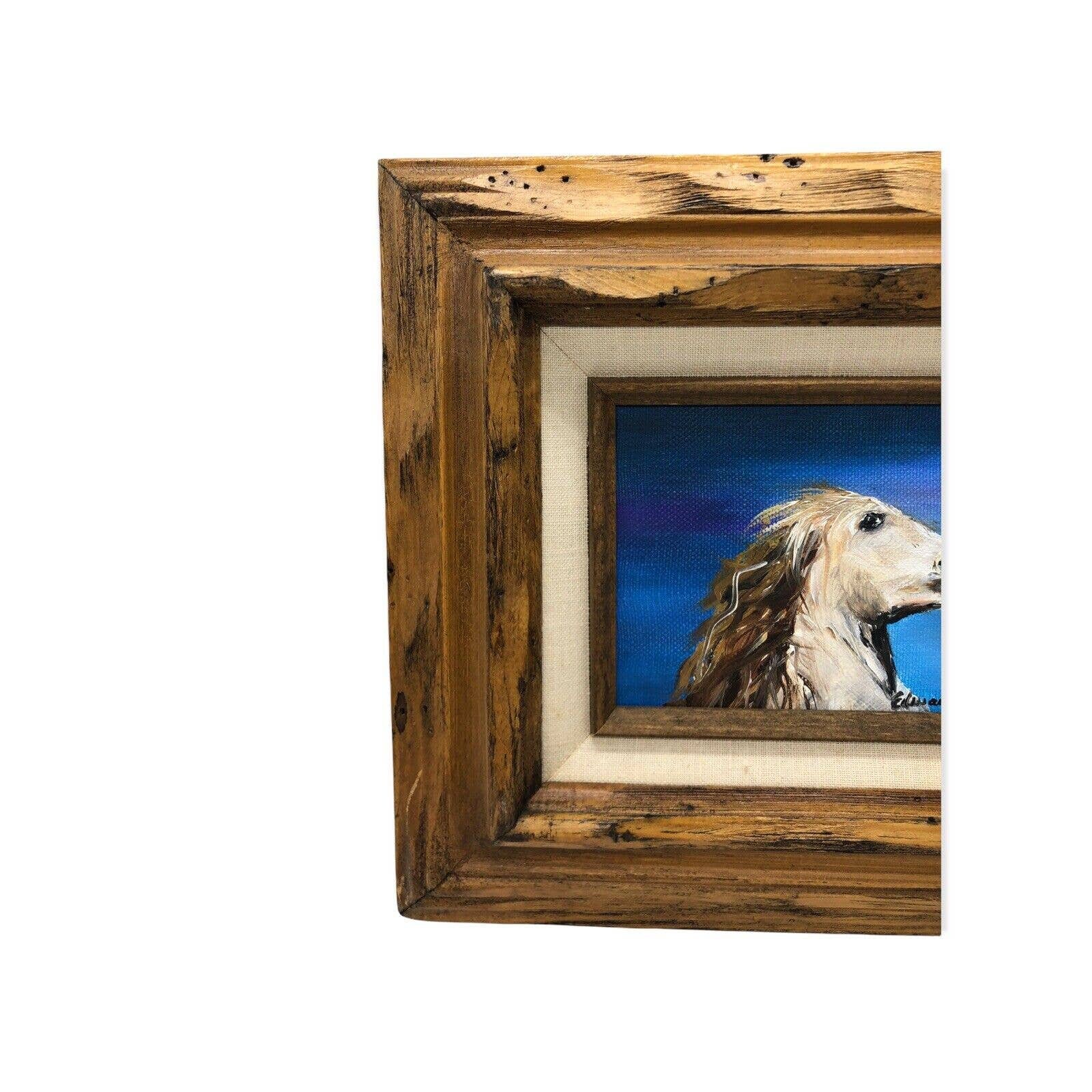 Original Art Horse White Wild Mustang Wood Framed Signed West - Etsy