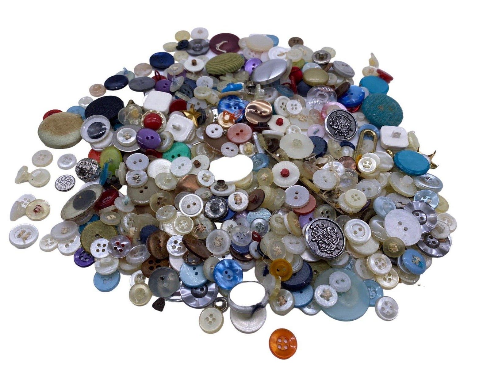 Vintage Button Lot Buttons Collection Colorful Plastic Metal Estate ...