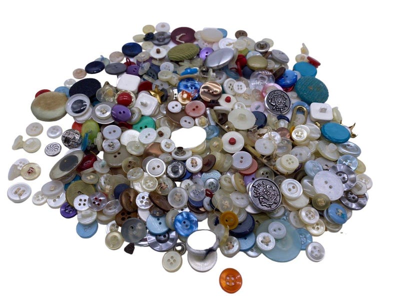 Vintage Button Lot Buttons Collection Colorful Plastic Metal Estate ...