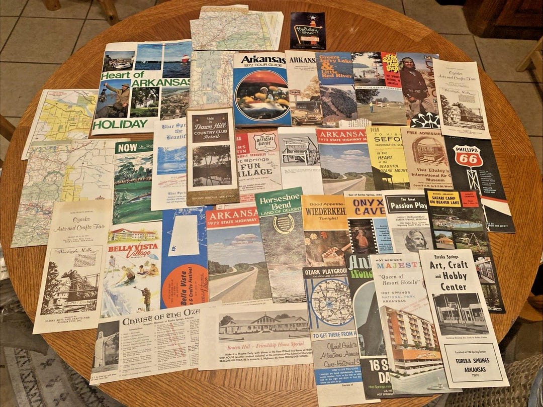 Arkansas Travel Maps Brochure Pamphlet Huge Lot Vintage 1960s 1970s ...