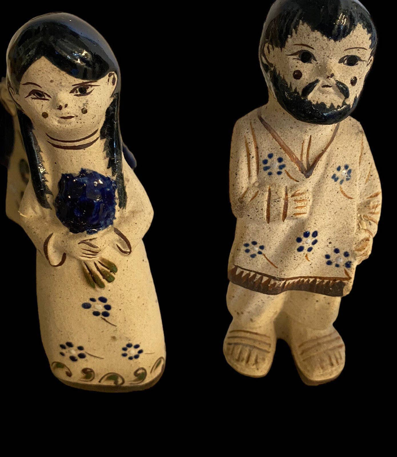 Vintage Mexican Pottery Nativity Set Handmade Tonala Mary Joseph ...