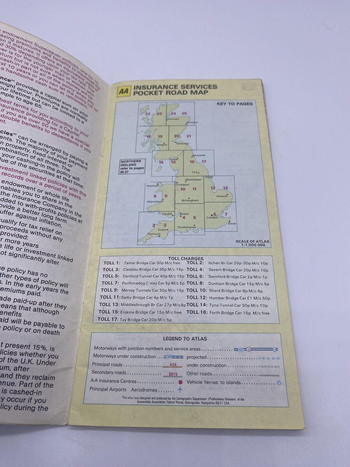 Vintage AA Map Booklet England Ireland UK 1980s Belfast London ...