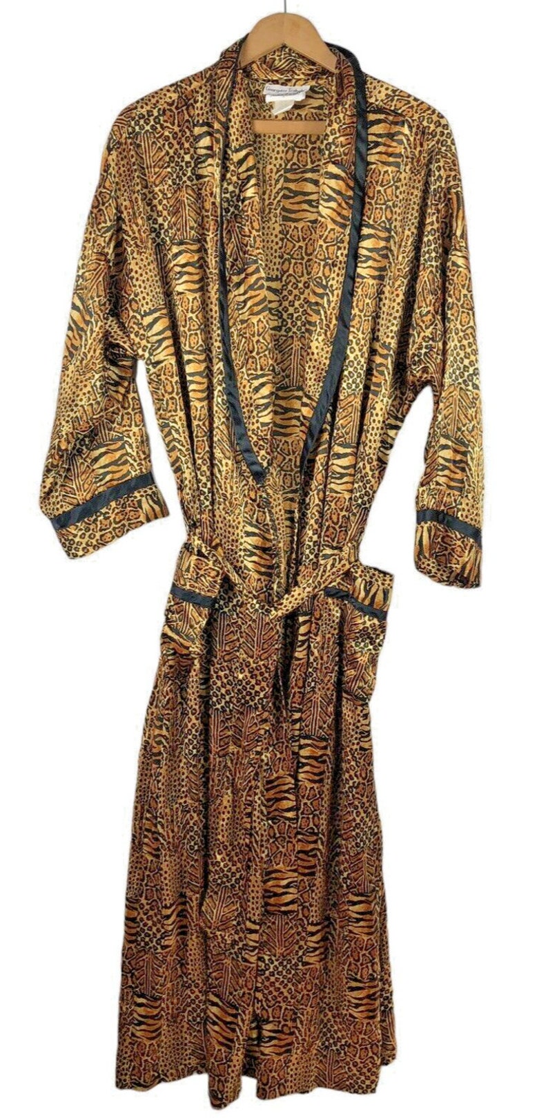 Georgette Trabolsi Neiman Marcus Robe Silky Leopard Animal Print Large ...