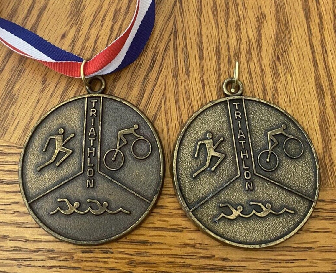 RARE YMCA Superkids Super Kids Triathlon Medals Set Lot 2 Vintage 90s 2 ...