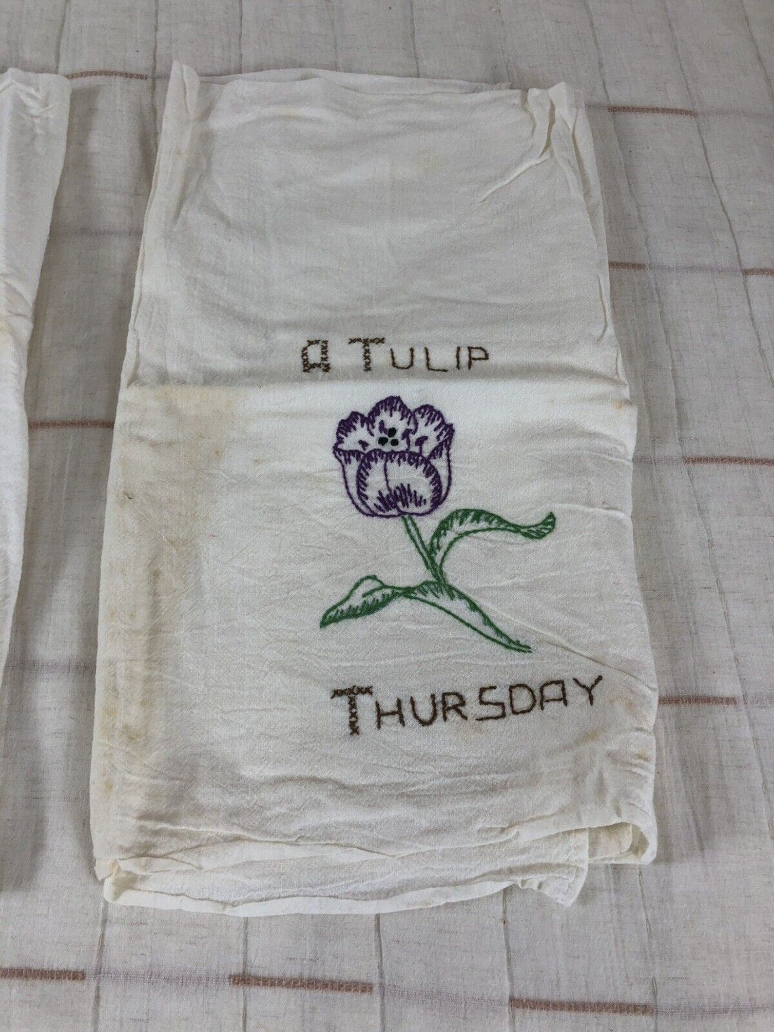 Vintage Days of the Week Tea Towels Set Lot 8 Shop & Church Day ...